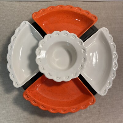 California Pottery USA L48 Lazy Susan 4 Relish & 1 Center Bowl with ...