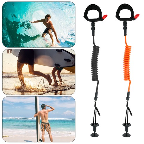 5 FT Surfboard Leash Stand Up Paddle Board Leg Rope Wrist Strap Coiled ...
