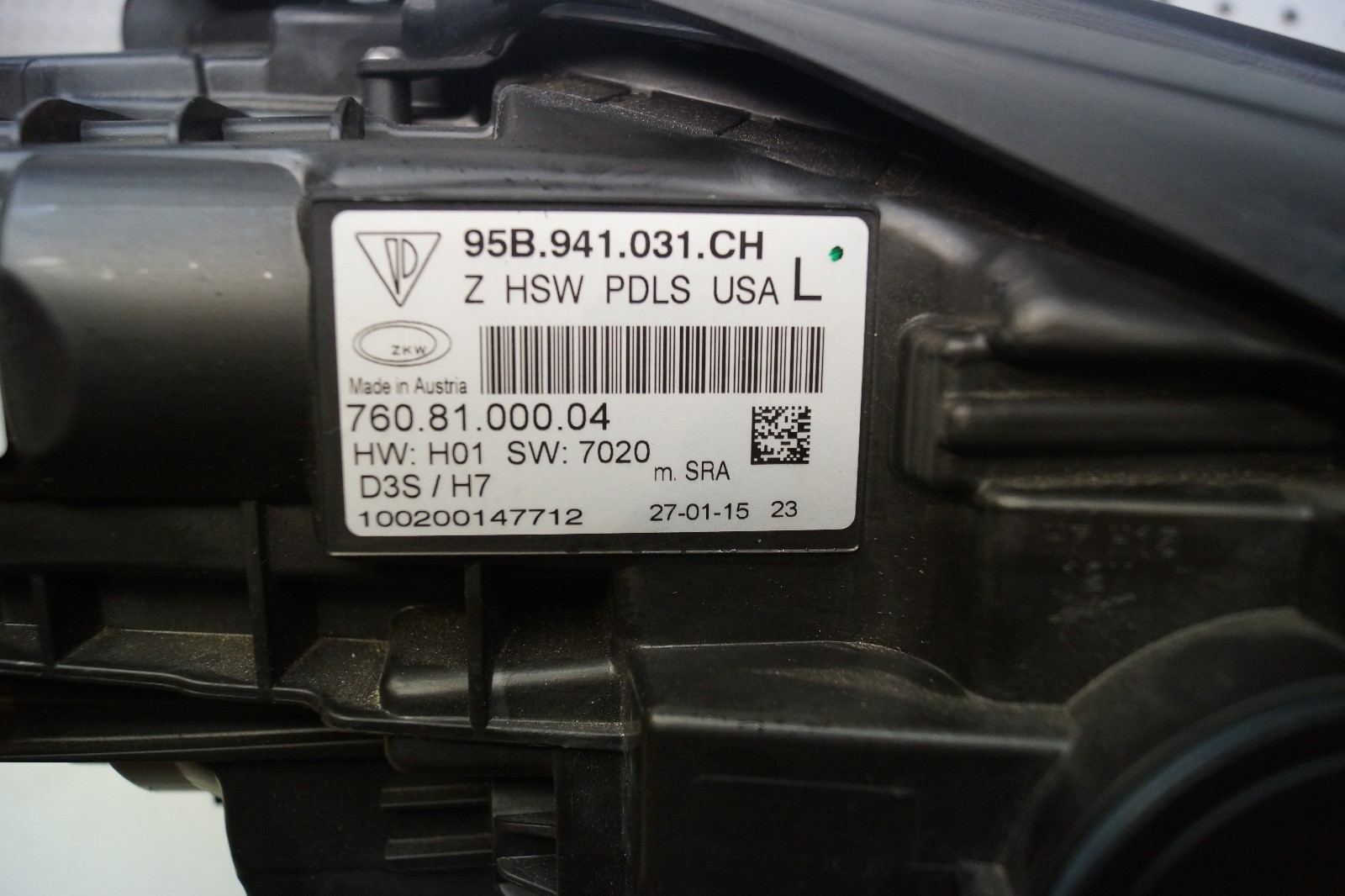 2015 2016 Porsche Macan Turbo Left Side Bi Xenon Headlight OEM 95B 941 ...