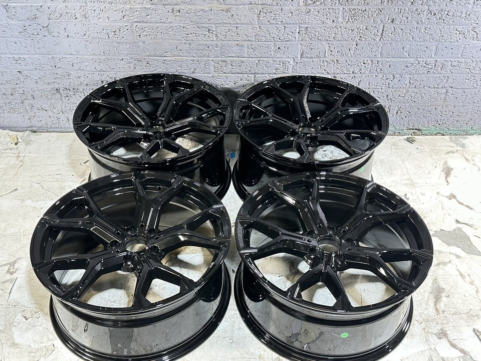 20" BMW E70 F15 X5 E7 X6 OEM Y-Spoke 20x9 10.5 RIMS Black Wheels TIRES ...