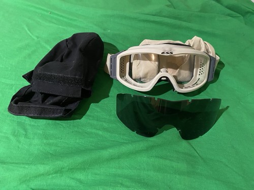 USMC Surplus TAN ESS profile goggles with dark lens, cover, and ...
