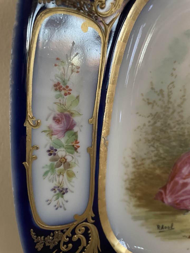 Antique Sevres Hand Painted Collector Plate/Cobalt blue, Gold Trim 9 ...