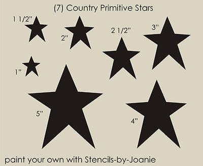 Stencils by Joanie Country Prim Star Shapes Americana Patriotic DIY ...