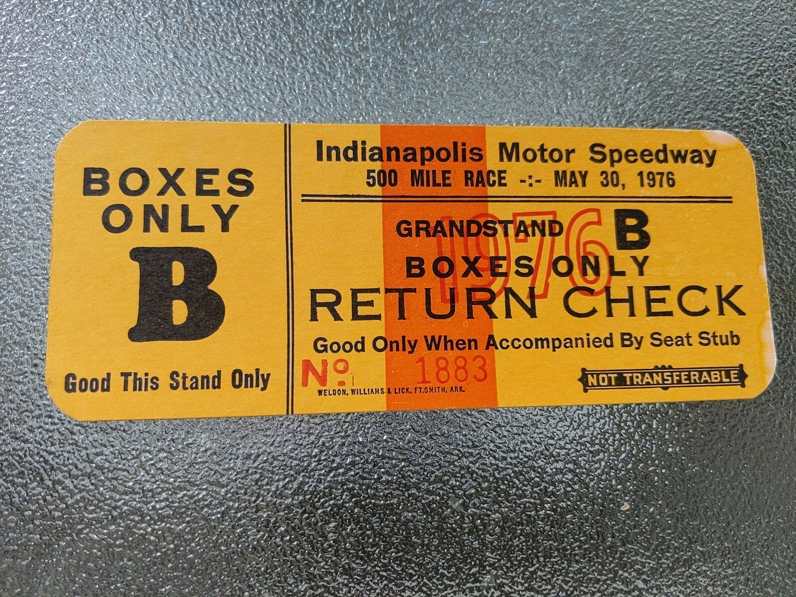 1976 BOXES ONLY B INDY 500 TICKET STUB RACING INDIANA VTG RARE | eBay