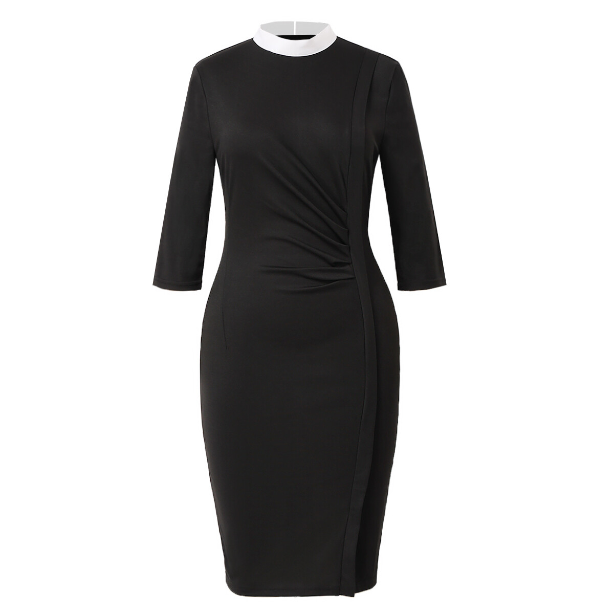 Women Clergy Dress Priest Clerical Dress Pastor Black Dress White Stand ...