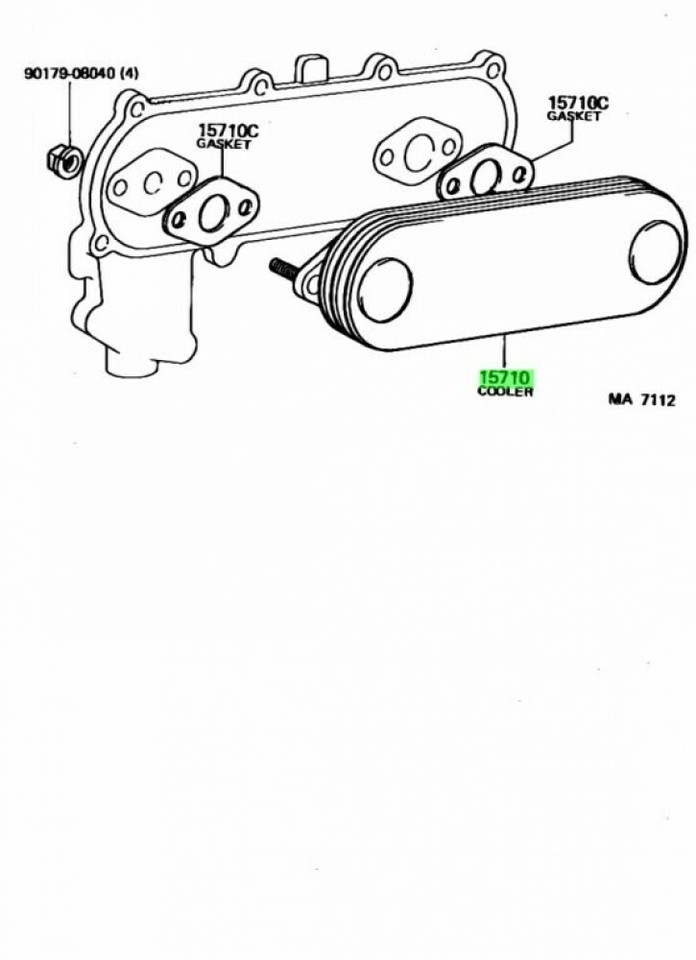 Toyota Genuine OEM Land Cruiser FZJ80 Lexus LX450 Oil Cooler Assy 15710 ...