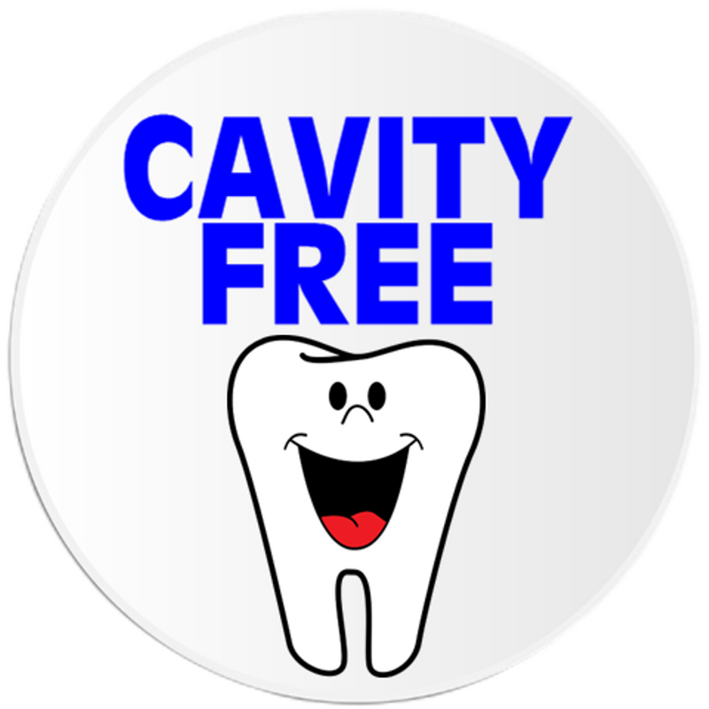 Cavity Free - Circle Sticker Decal 3 Inch - Kids Dentist Dental Tooth ...