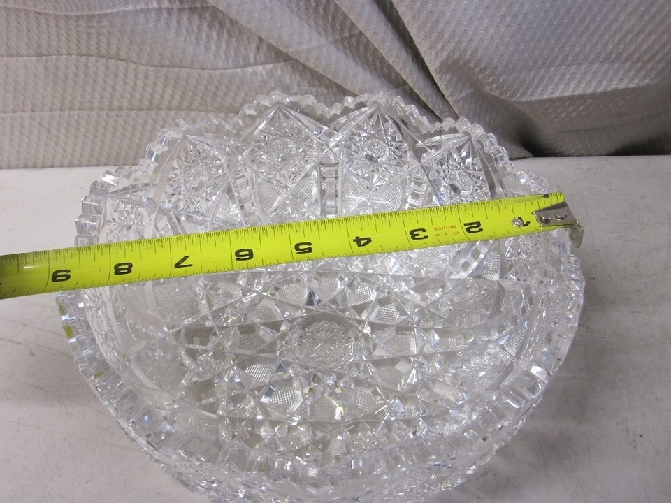 Antique Extensive Brilliant Cut Crystal 9 inch Bowl - Gorgeous | eBay