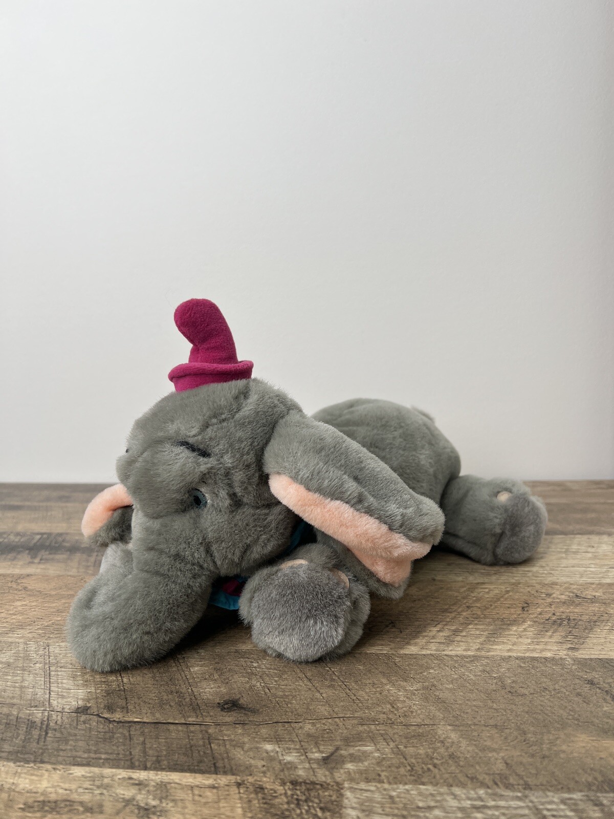 Disney Dumbo Plush Stuffed Animal Gray Elephant Pink Hat Floppy Toy ...