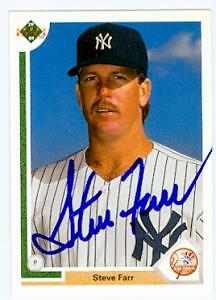 Steve Farr autographed baseball card (New York Yankees) 1991 Upper Deck ...