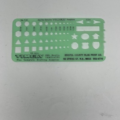 Timely #T-41 Small Shapes Template Drafting Tool with Advertising ...