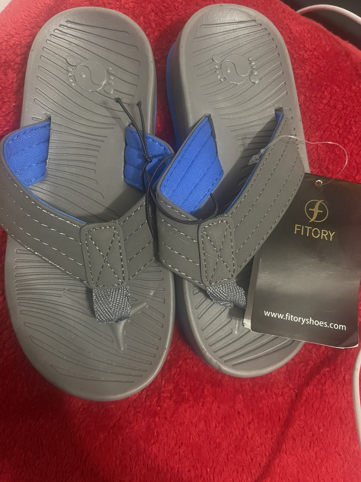 Fitory Flip Flops 9/10 Kids BoysGray | eBay