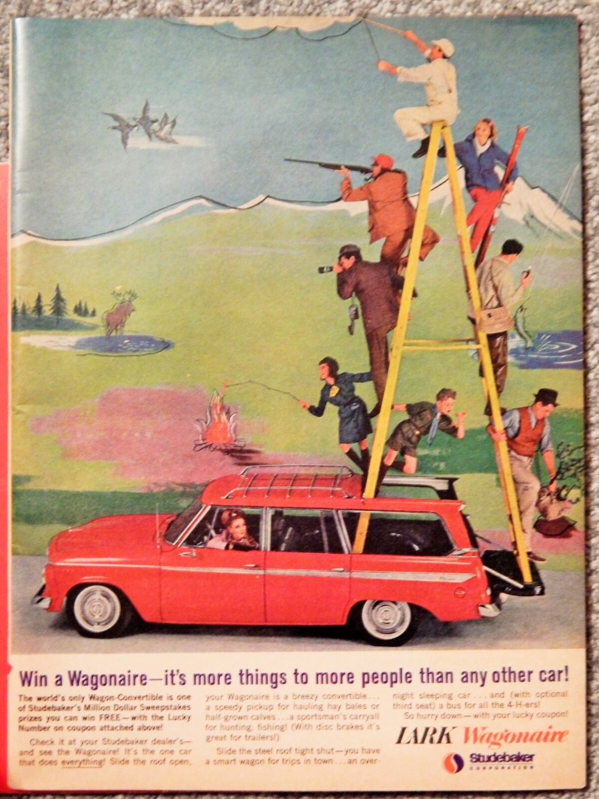 STUDEBAKER LARK WAGONAIRE VTG 1963 ADVERTISEMENT/ FORD SELECT--SPEED ...