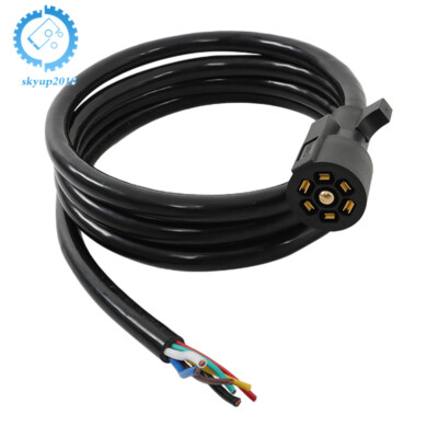 7 Way RV Trailer Plug Wire Connector Inline 8 Feet Cord 7 Pin Inline ...