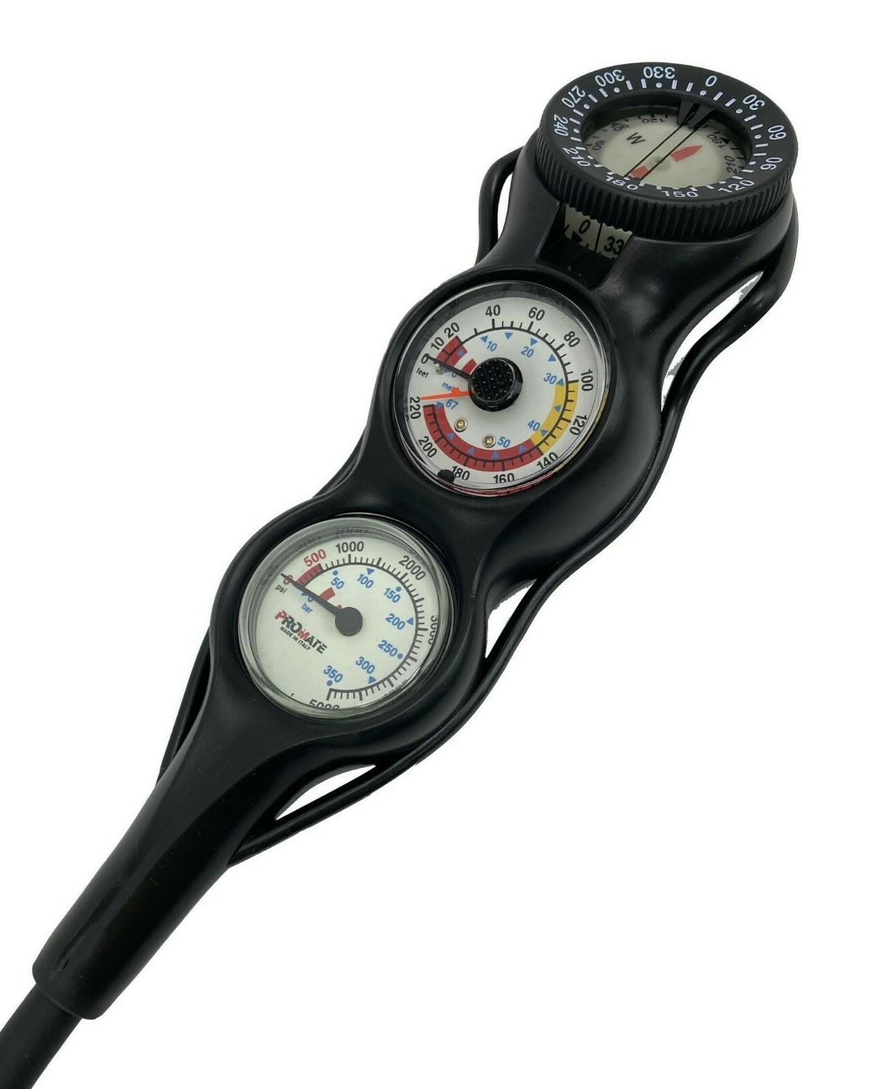 Promate In Line 3 Gauge Console Scuba Dive Pressure, Depth, Compass PSI ...