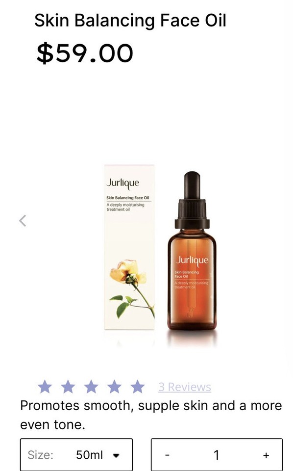Jurlique Skin Balancing Face Oil 1.6oz /50mL FULL SZ BBD: 10/2024 ...
