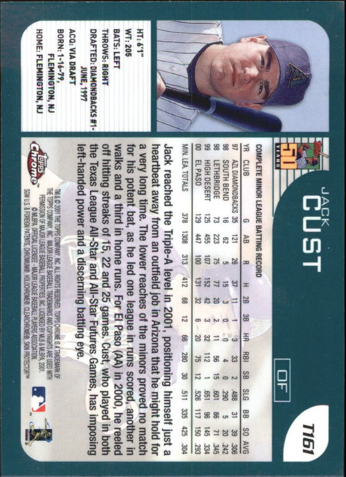 2001 Topps Chrome Traded #T161 Jack Cust | eBay