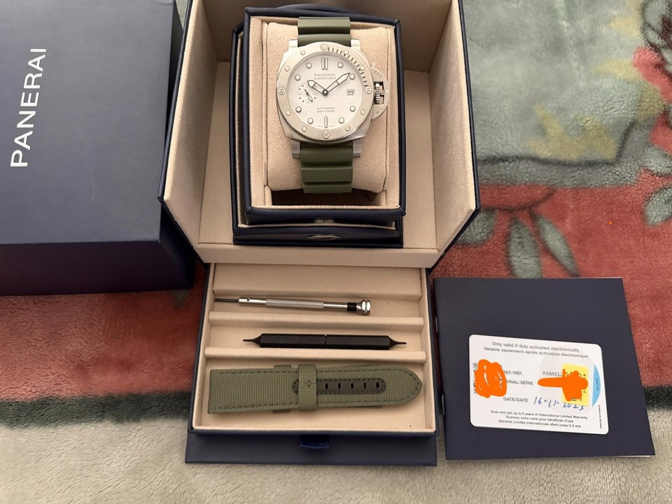 Panerai Automatic Submersible Pam 1226 QuarantaQuattro Bianco, 44mm | eBay