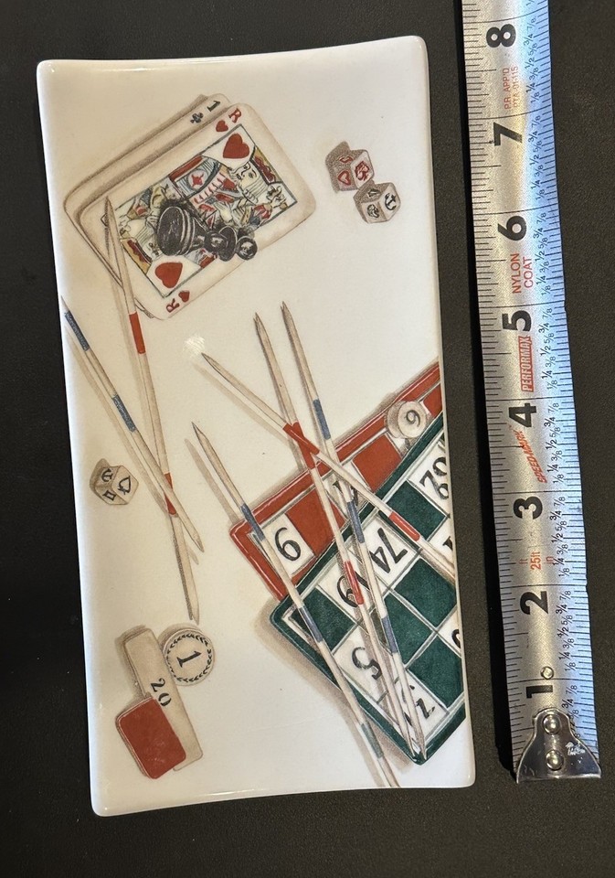 One Jeux 7.5" Rectangular Letter Tray Faiencerie De Gien France Game ...