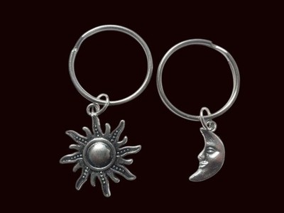 Sun Moon Couples Keychain Set Best Friends Keyring Wiccan Pagan Free ...