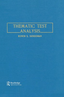 Thematic Test Analysis by E.S. Shneidman (English) Hardcover Book ...
