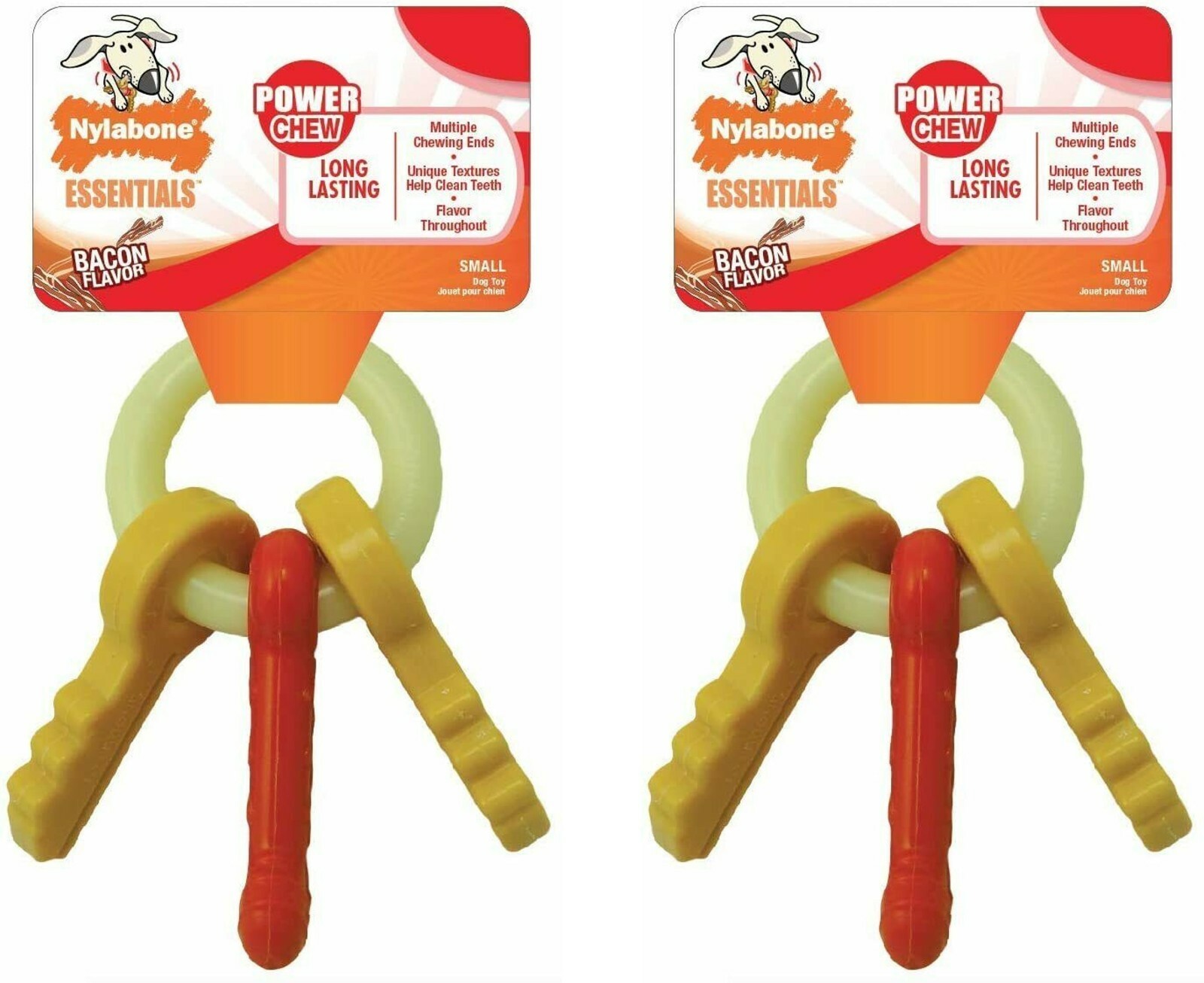 Nylabone Play 'N' Chew Dog Toy Key Ring, Bacon Flavor, Small - PACK 2 | eBay