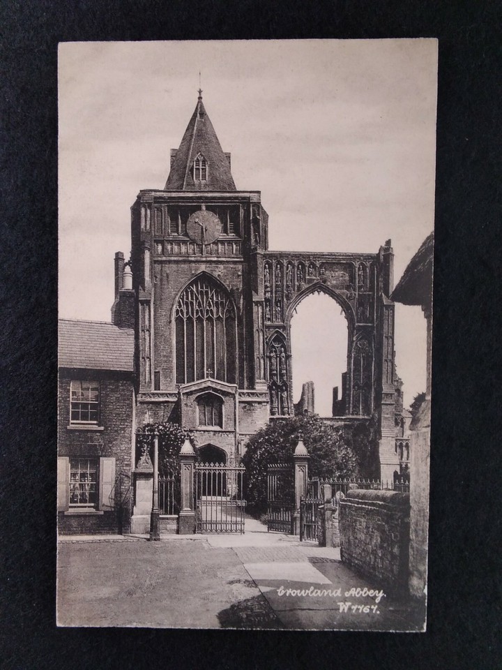 Crowland Abbey UK Postcard Early 1900s Rare Clock Bell Tower ...