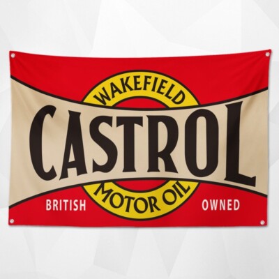 large banner flag 3x5ft [CASTROL MOTOR OIL]garage room decora 14216 | eBay