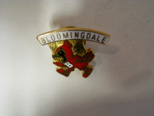 Vintage enameled Bloomingdale Running Red Cardinal pinback, tie tac ...