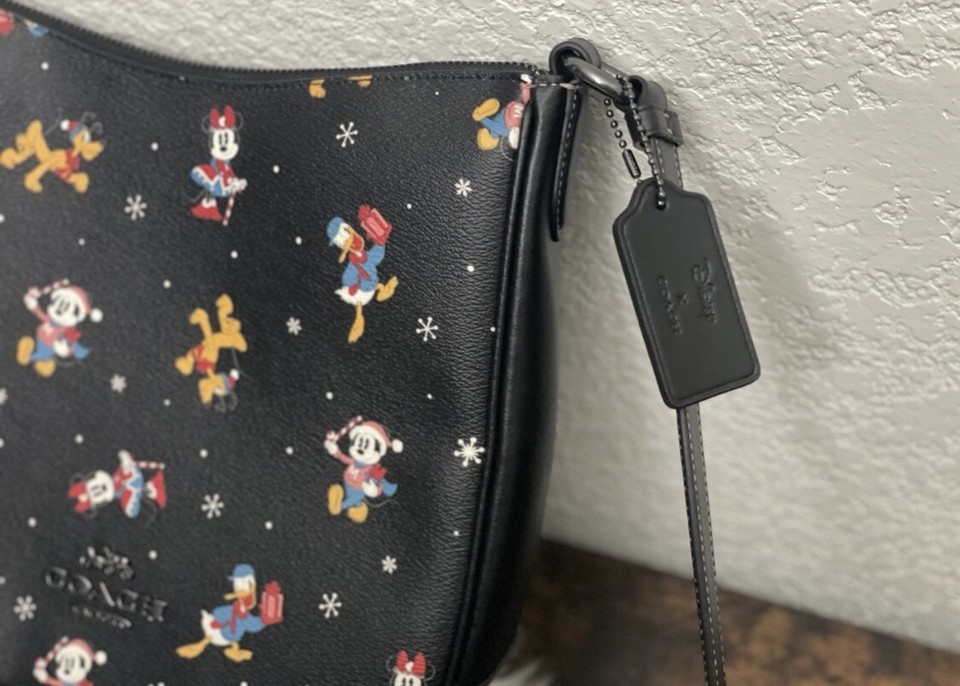 Coach Disney x Coach Mickey Mouse Ellie File Bag with Holiday Print ...