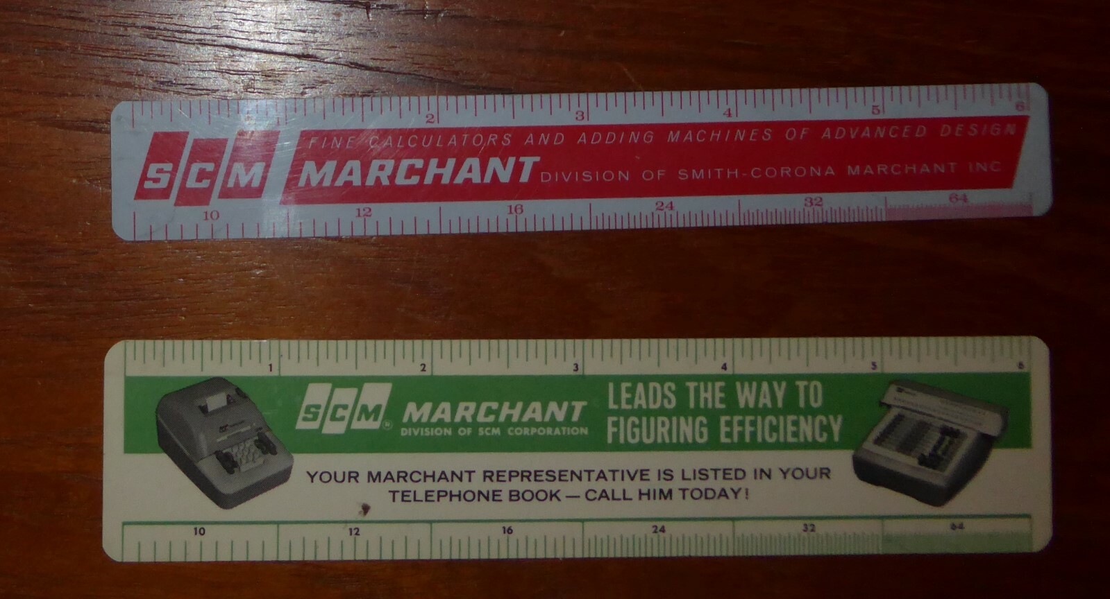 Lot of 2 Vintage Plastic Rulers – SCM Marchant Company - 1961 & 1964 | eBay