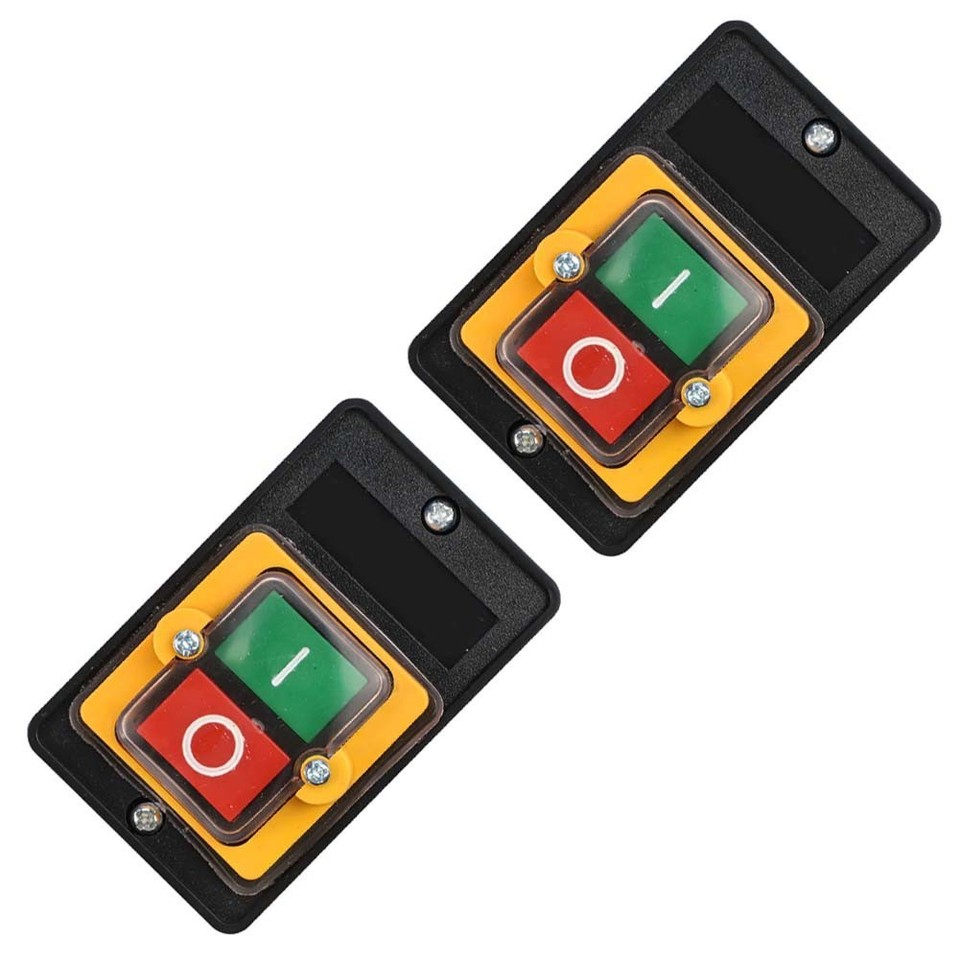 2PCS KAO-5H 220V 10A Latching Push Button Switch for Machine On Off ...