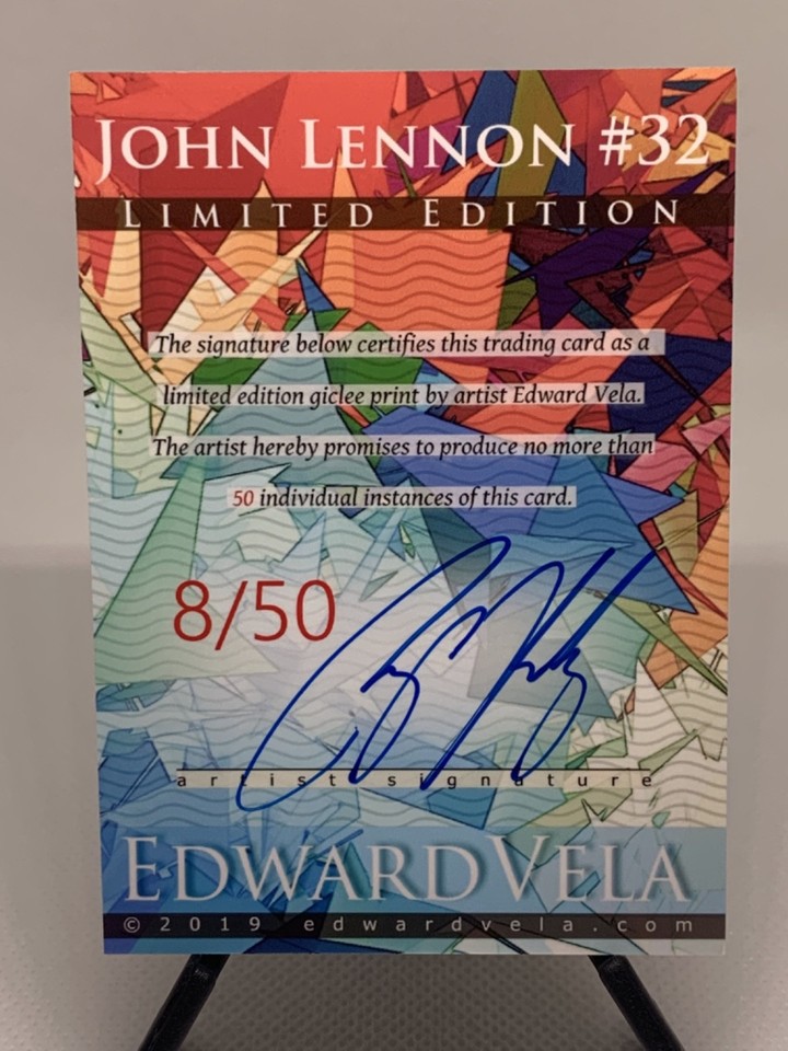 2019 John Lennon 8/50 Edward Vela Artist Signed Limited Edition Card | eBay