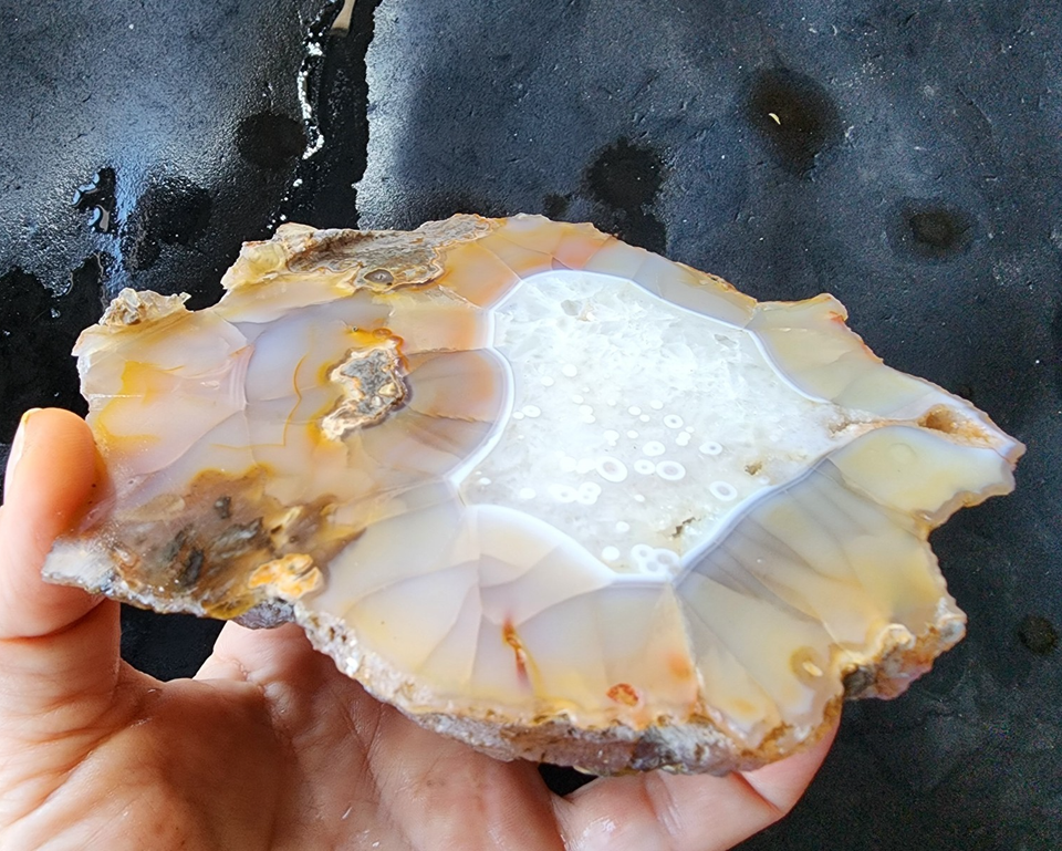 27.19 oz (771 gr) Large Crystal Agate Stone, Agate for Slabbing ...