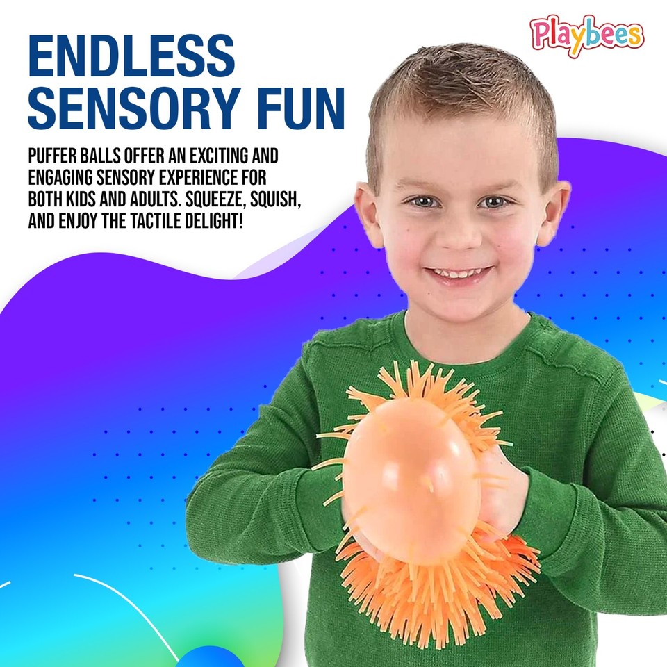 Soft Spiky Puffer Balls - 12 Pack 5.5 Inch Sensory Stress Toy ...
