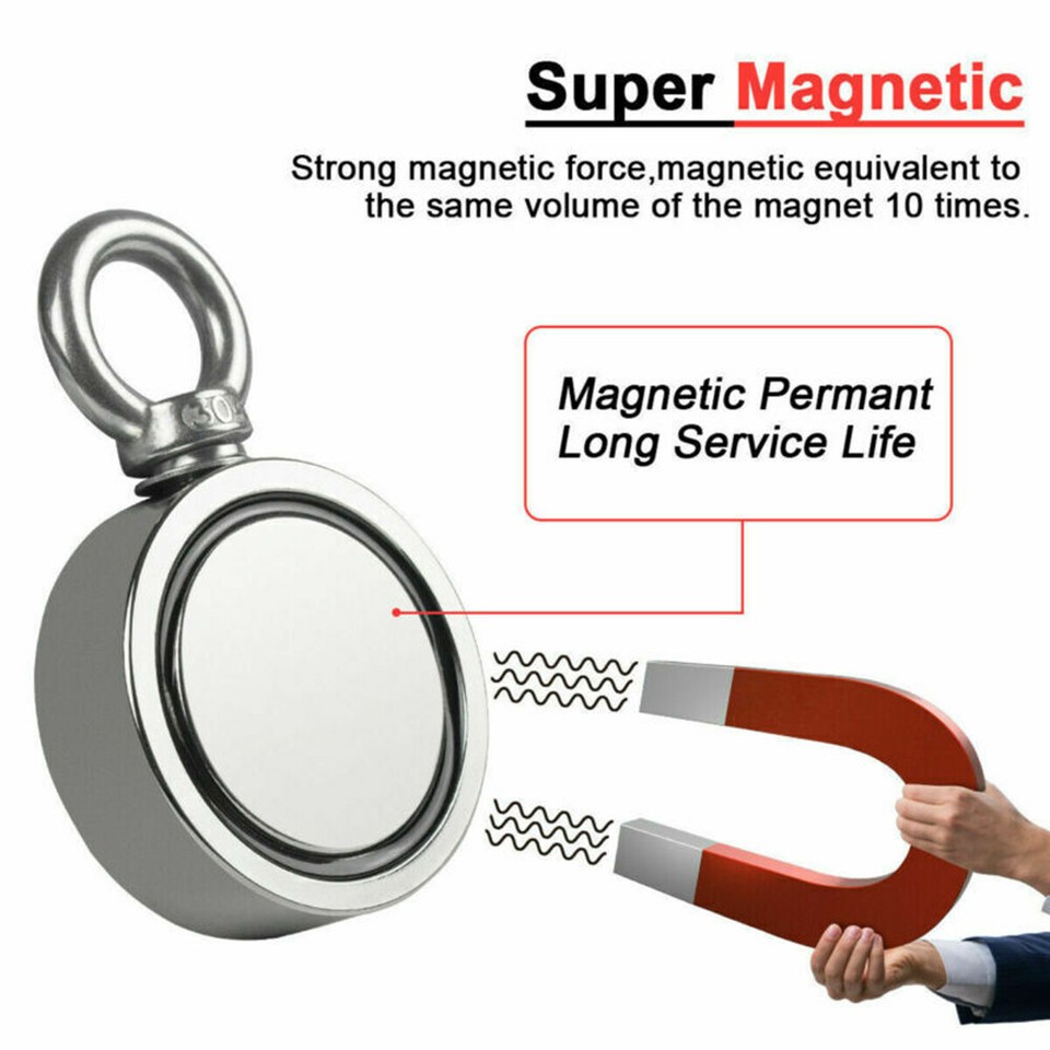 Strong Magnet Fishing Kit Pulling Force Double-Sided Neodymium Magnetic ...