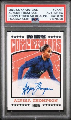 2023 Onyx Competitors AUTO Blue Ink /50 ALYSSA THOMPSON Soccer USNWT ...