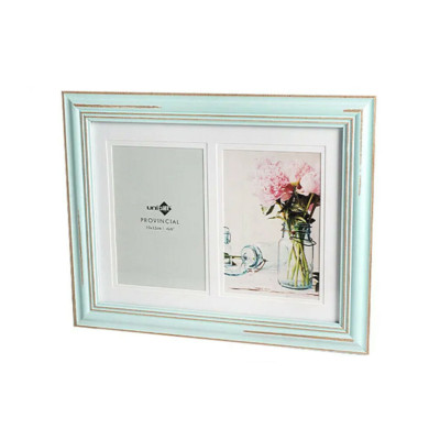 2 Slot Picture Frame Collage Blue Colour Wall Hanging 2x 10x15cm ...