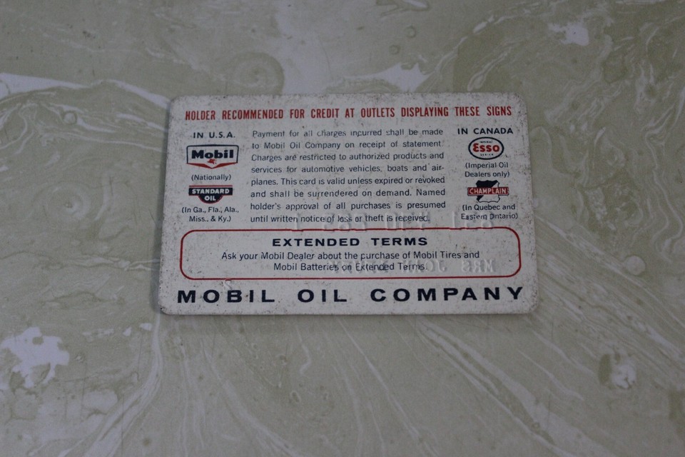 VTG. CREDIT CARD FROM MOBIL OIL COMPANY | eBay