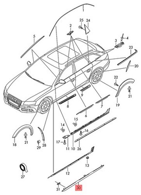 Genuine AUDI A4 Avant S4 quattro 8K2 8K5 stone chip guard 8K0854931AGRU ...