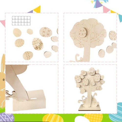 3D Wooden Easter Egg Tree Craft Kit Make You Own Easter Egg Tree Art ...