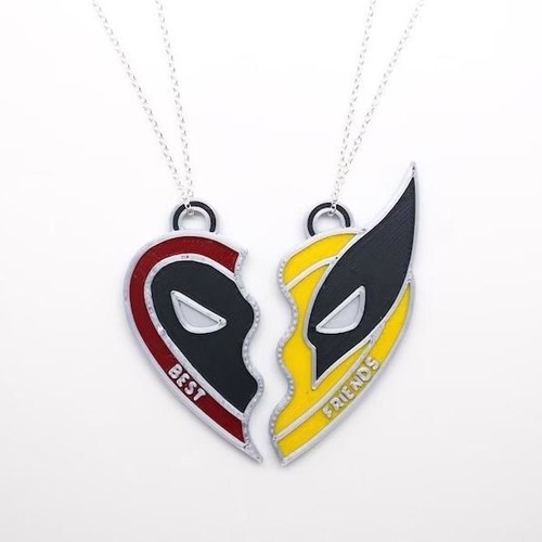 3CM Deadpool & Wolverine Best Friends Pendant Necklace Women Jewellery ...