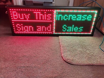 Signtronix LED Indoor Sign LED-40-3-SX With Guru Media Software! 14" x ...