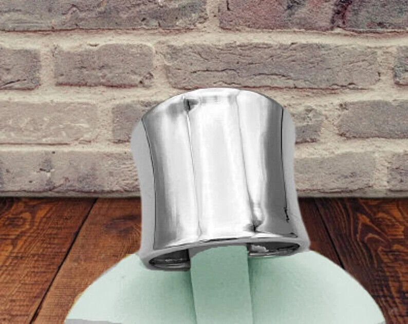 925 Sterling Silver Wide Band Statement Meditation Handmade Ring All ...