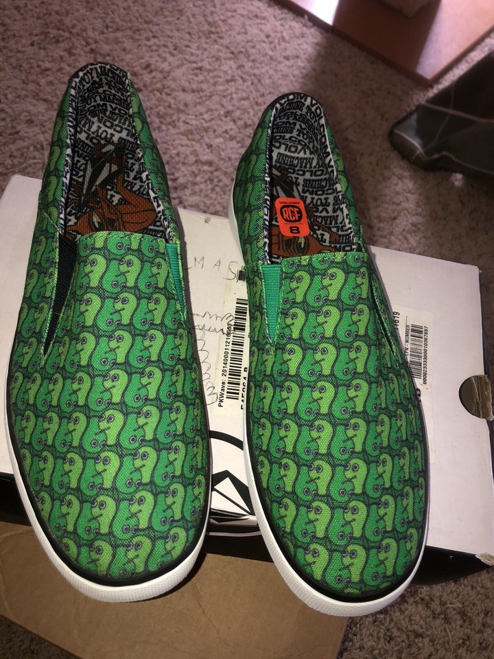 Toy Machine volcom Shoes Green Skateboard Shoes size 8 mens 2012 Colab ...