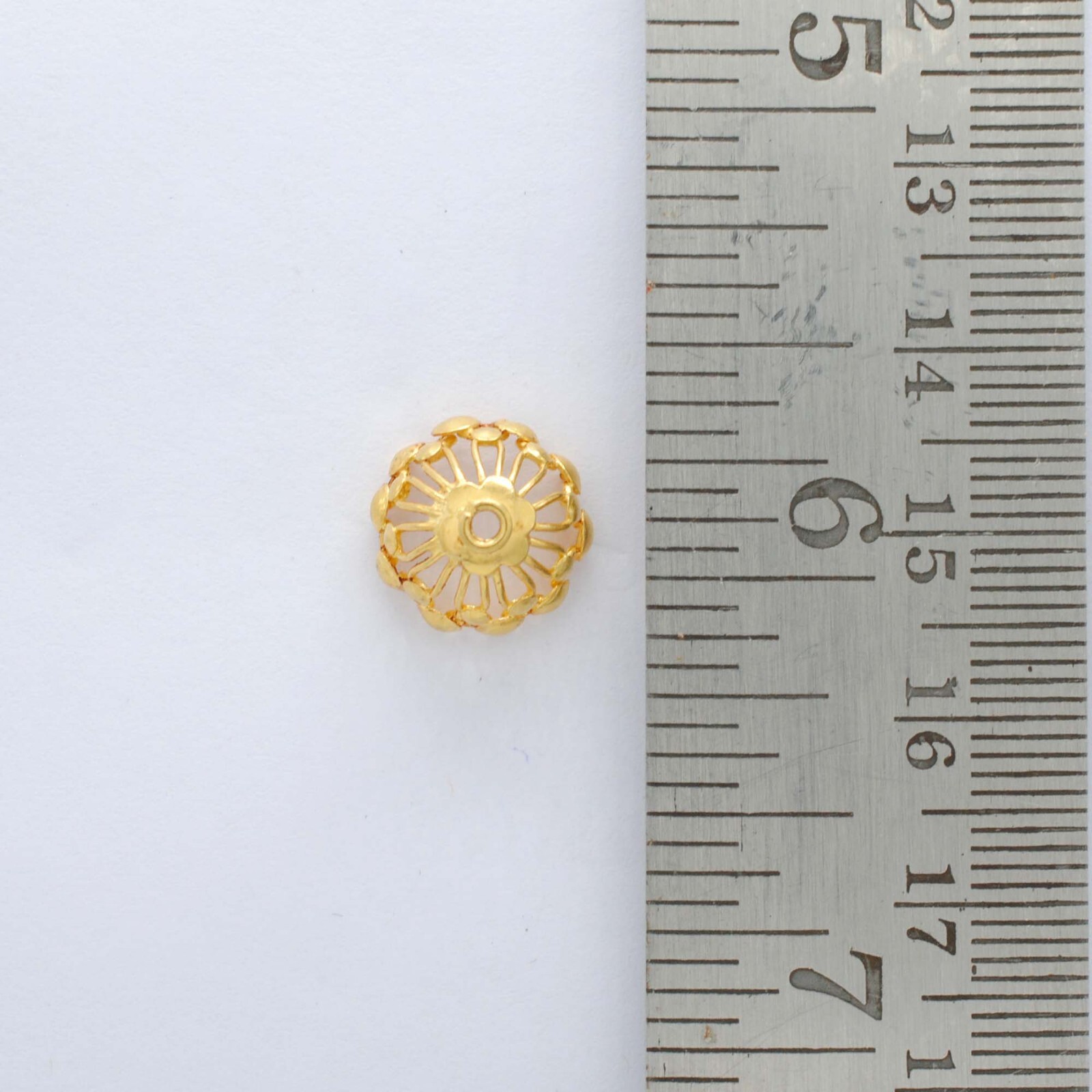 18k Yellow Gold Fancy Spacer Cap Bead Finding for Customized Jewelry ...
