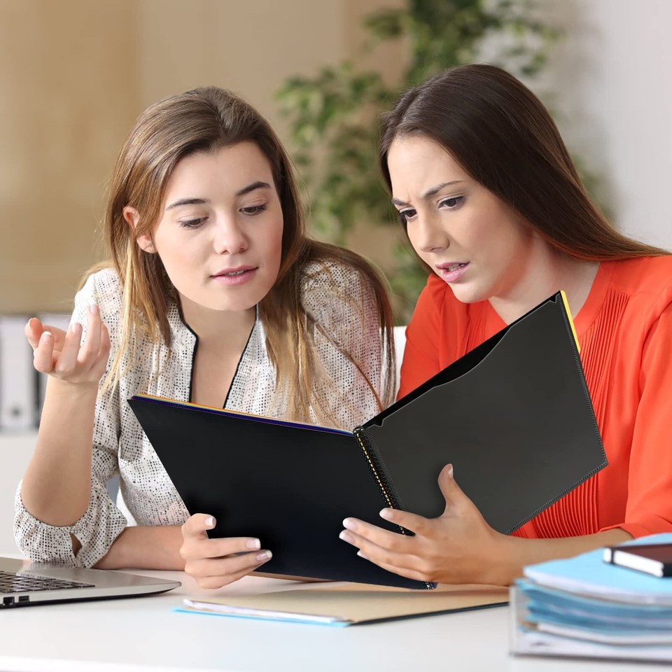 HABGP Spiral File Folders with Pockets, Plastic Folder Organizer with ...