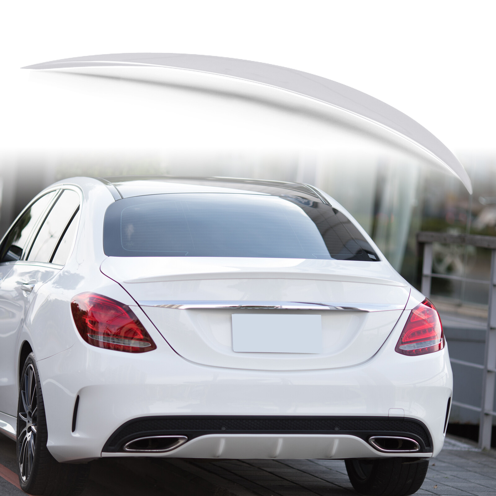 Painted 775 Iridum Silver Met A Style Rear Trunk Spoiler for Mercedes ...