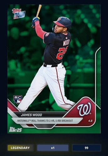 2025 Topps Bunt Digital Topps Now James Wood RC /99 **PLEASE READ** | eBay