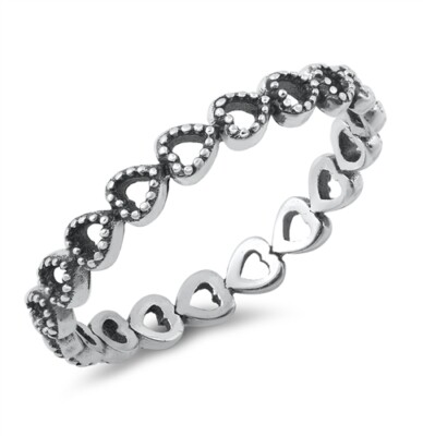 Midi Heart Kid Lady Knuckle Thumb Ring Sterling Silver New sizes 3-10 ...